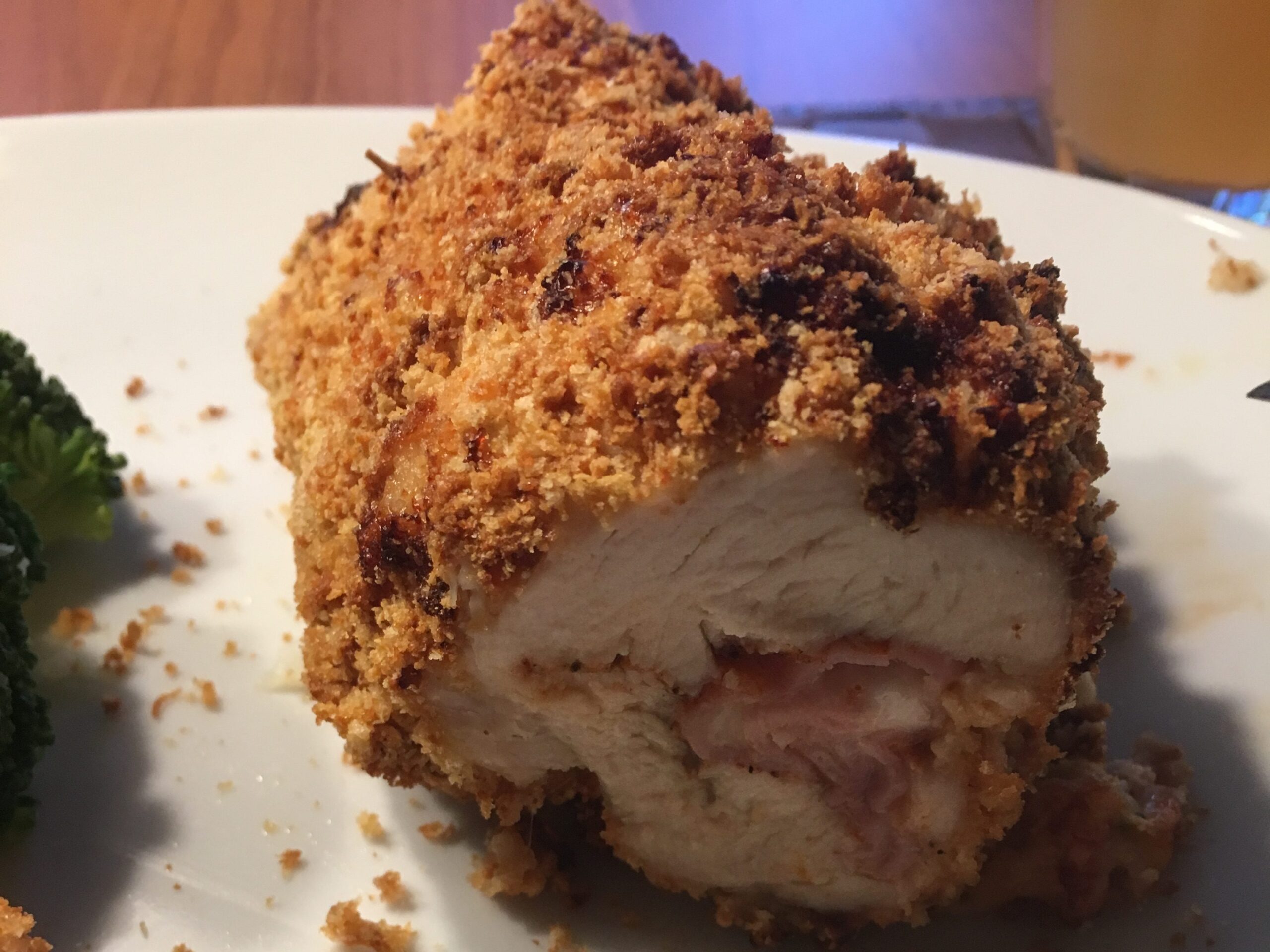 Kalve cordon bleu. Dejlig sprøde uden brug af friture